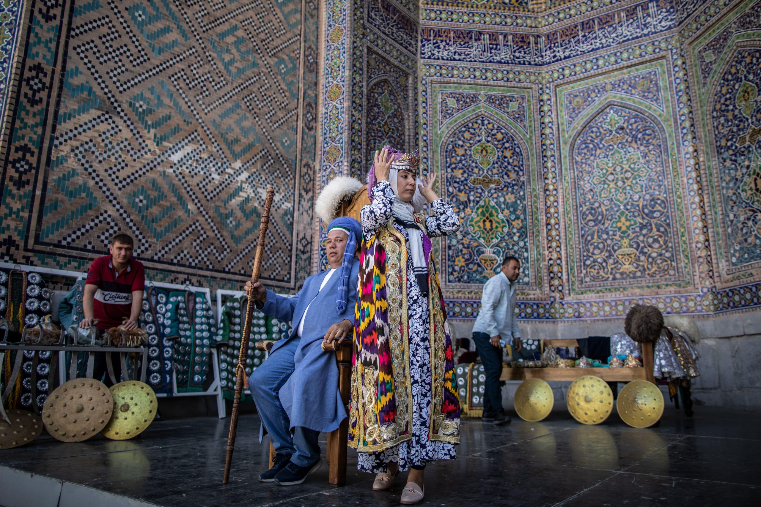 Uzbeks wearing traditional costumes in Samarkand, Uzbekistan – The ...
